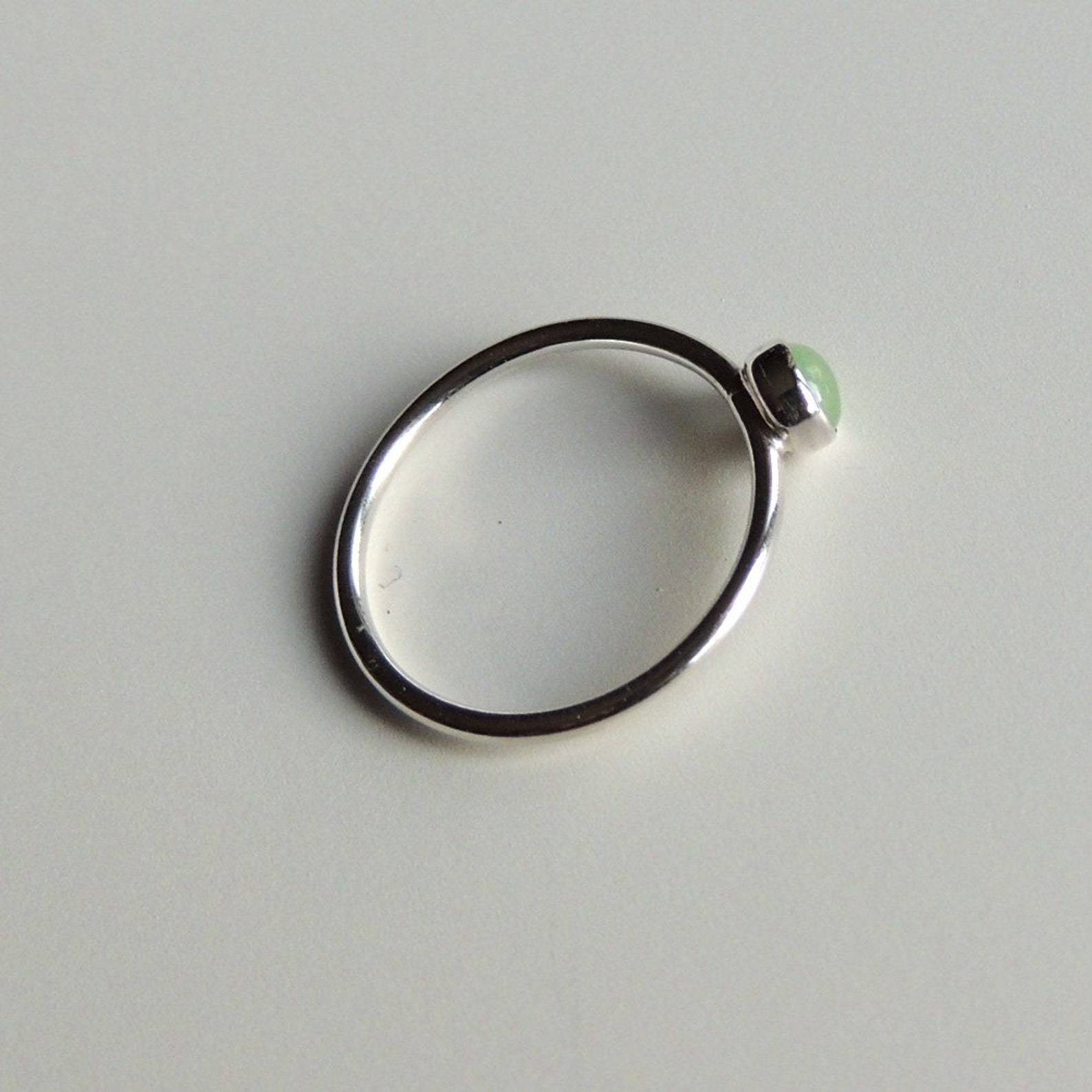 Green Aventurine Ring Sterling Silver Stacking Ring Green - Etsy