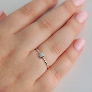 Sterling Silver Square Stacking Ring - Etsy