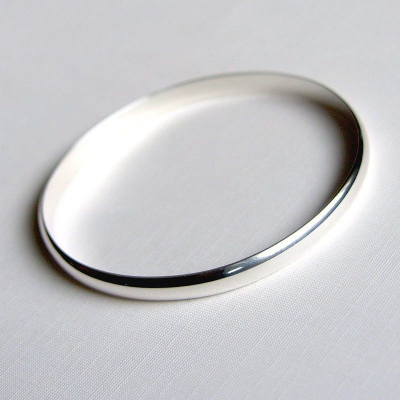Heavy Silver Bangle - Etsy