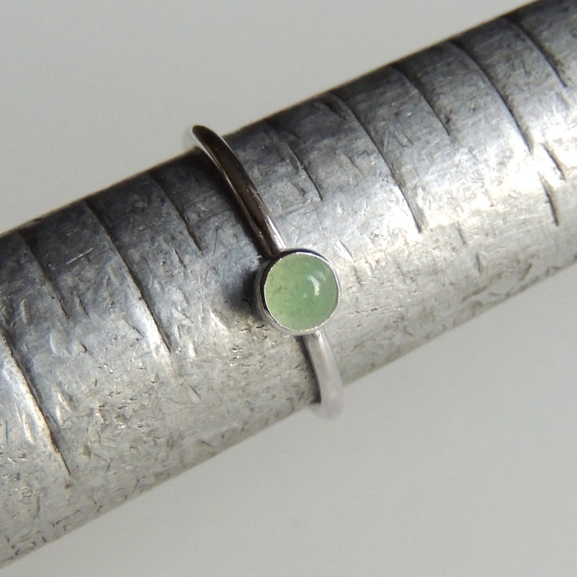 Green Aventurine Ring Sterling Silver Stacking Ring Green - Etsy