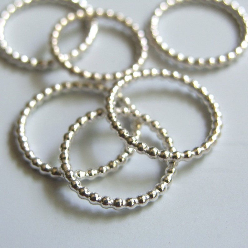 Sterling Silver Beaded Band Simple Sterling Silver Ring | Etsy