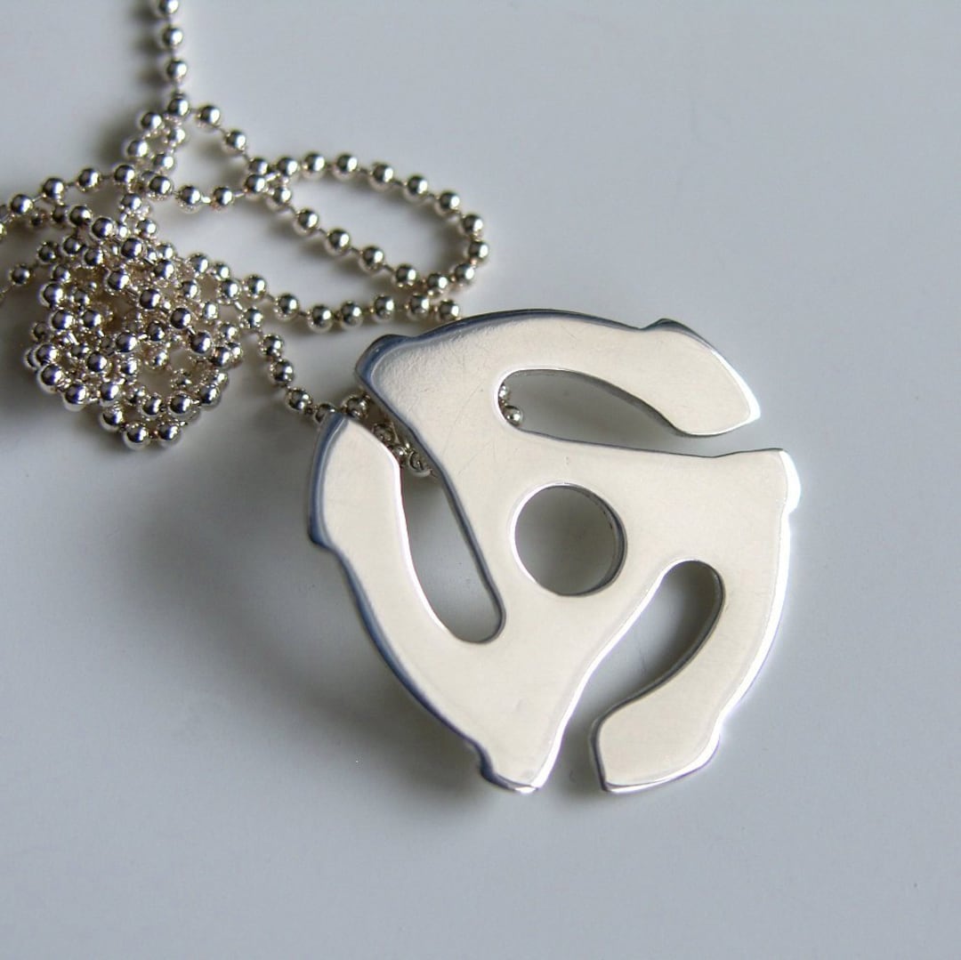 45 Rpm Adapter Sterling Silver Necklace Retro 70's Necklace - Etsy