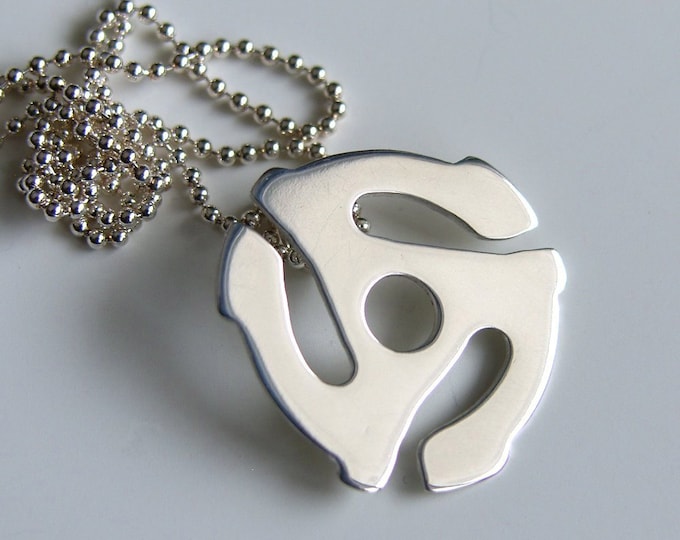45 Rpm Adapter Sterling Silver Necklace Retro 70's Necklace - Etsy