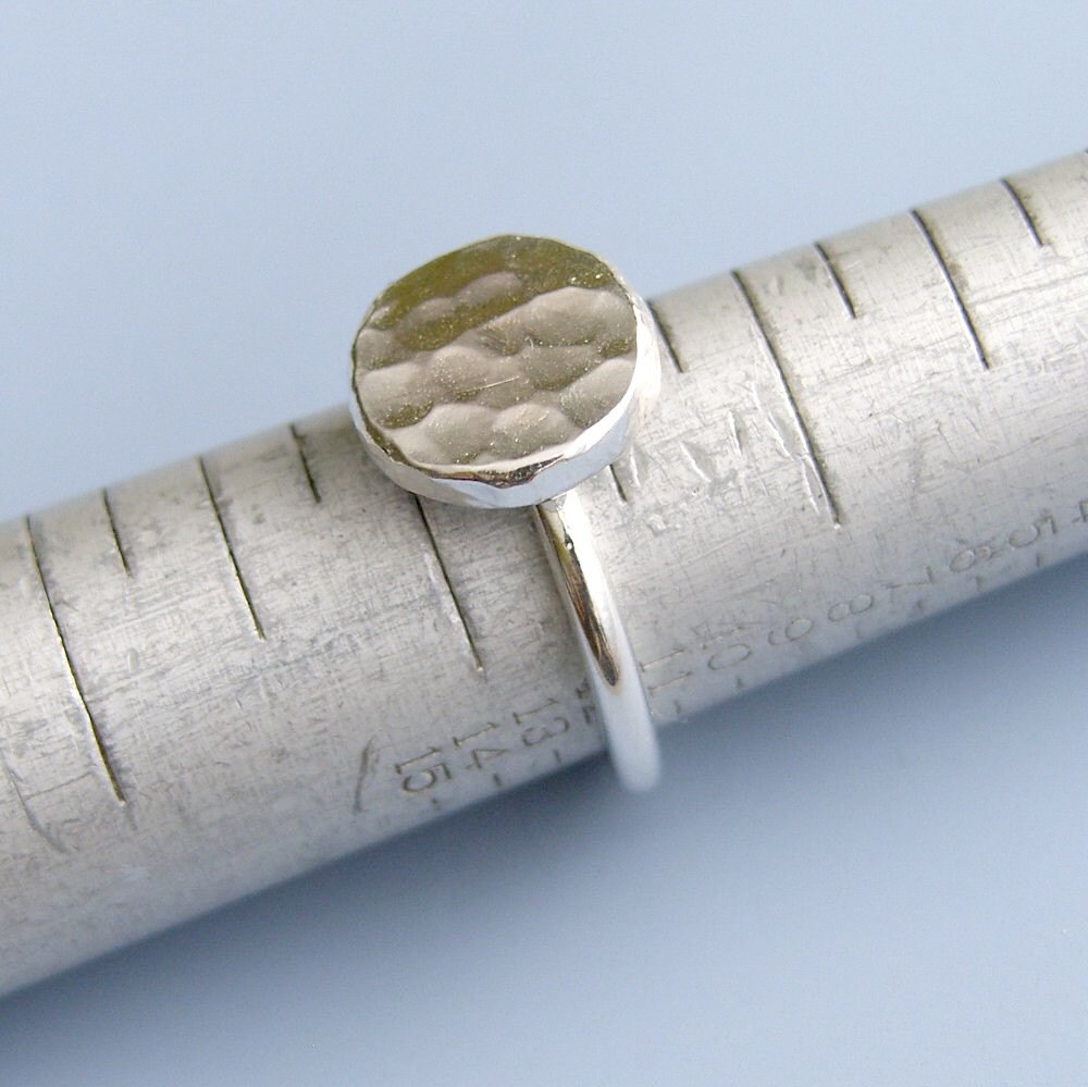 Hammered Circle Ring Sterling Silver Ring | Etsy
