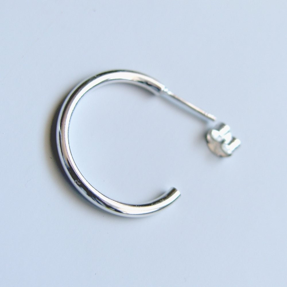 Sterling Silver Hoops Classic 1 Inch Stud Hoop Earrings Silver - Etsy