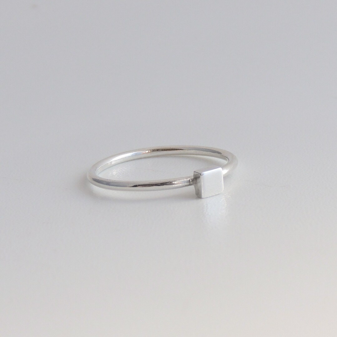 Sterling Silver Square Stacking Ring - Etsy
