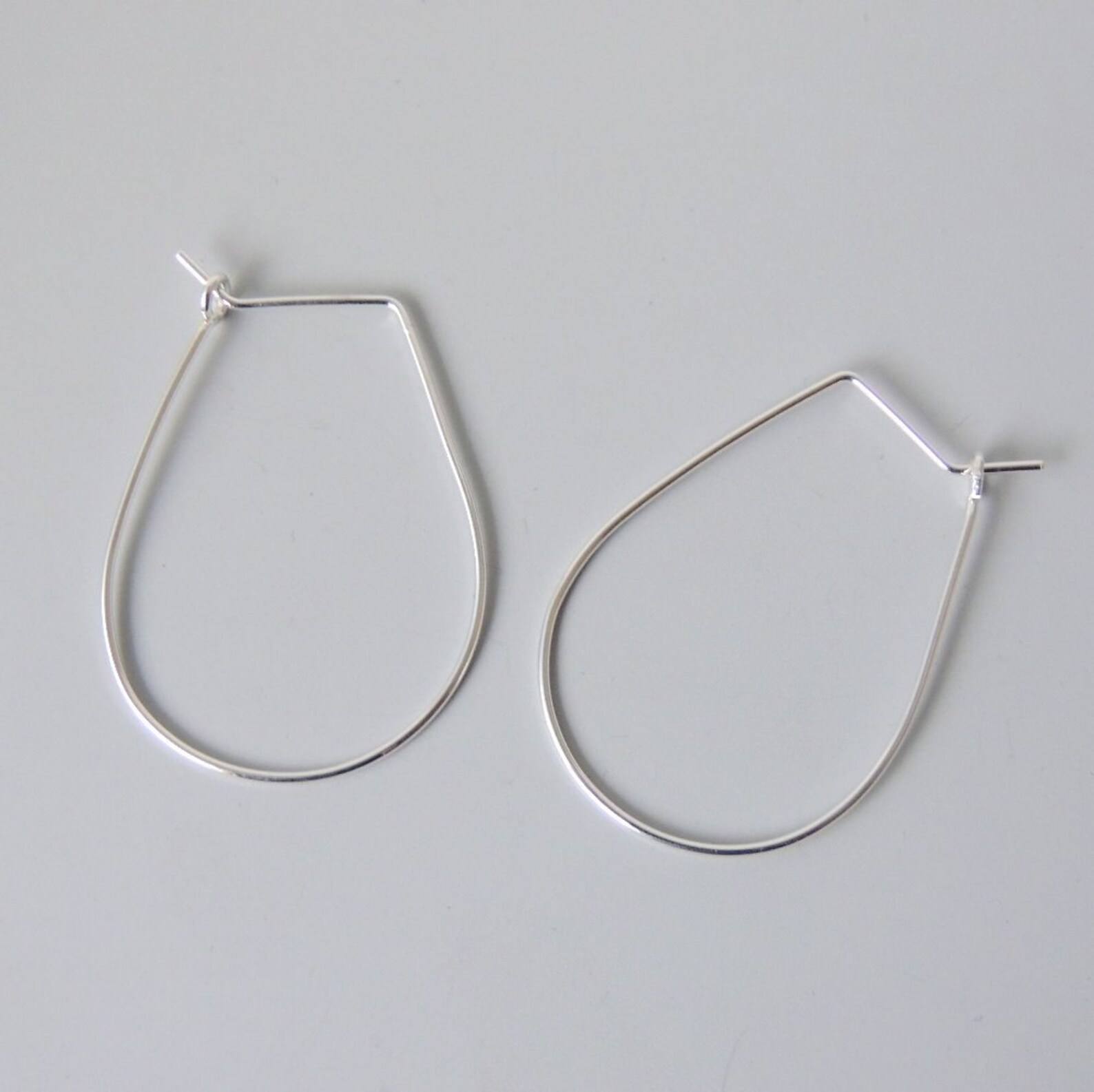 Drop Shaped Hoops Sterling Silver Lightweight Hoop Earrings - Etsy