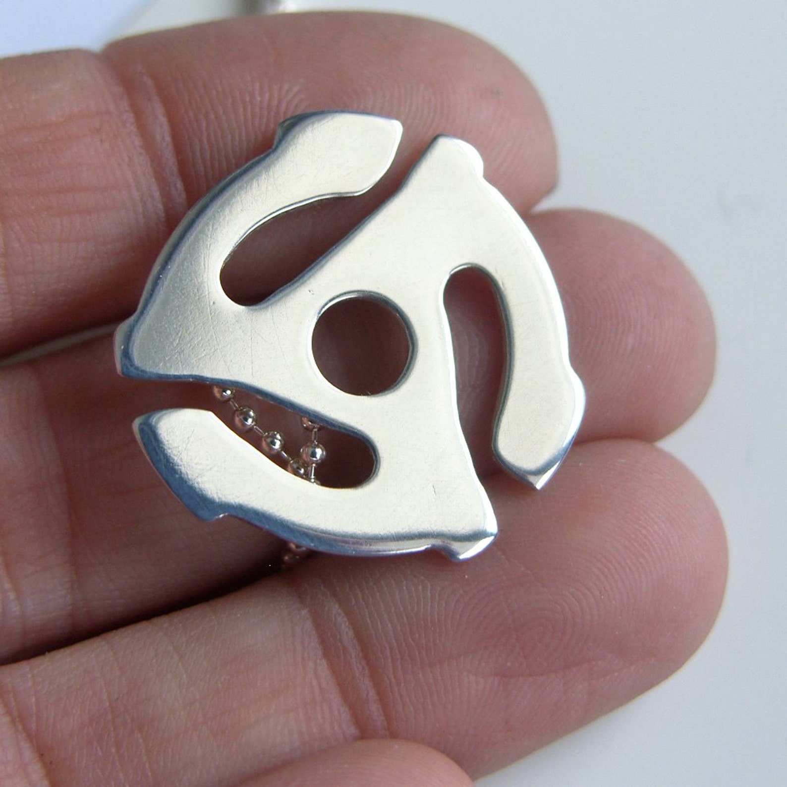 45 Rpm Adapter Sterling Silver Necklace Retro 70's - Etsy