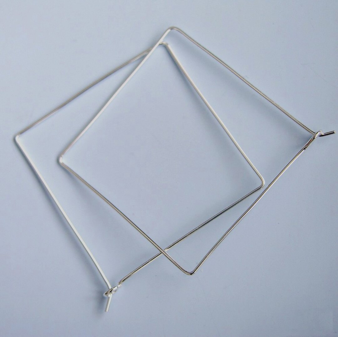 Square Hoops Sterling Silver Square Hoop Earrings 1.5 Inch - Etsy