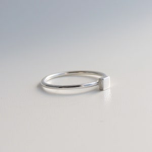 Sterling Silver Square Stacking Ring - Etsy