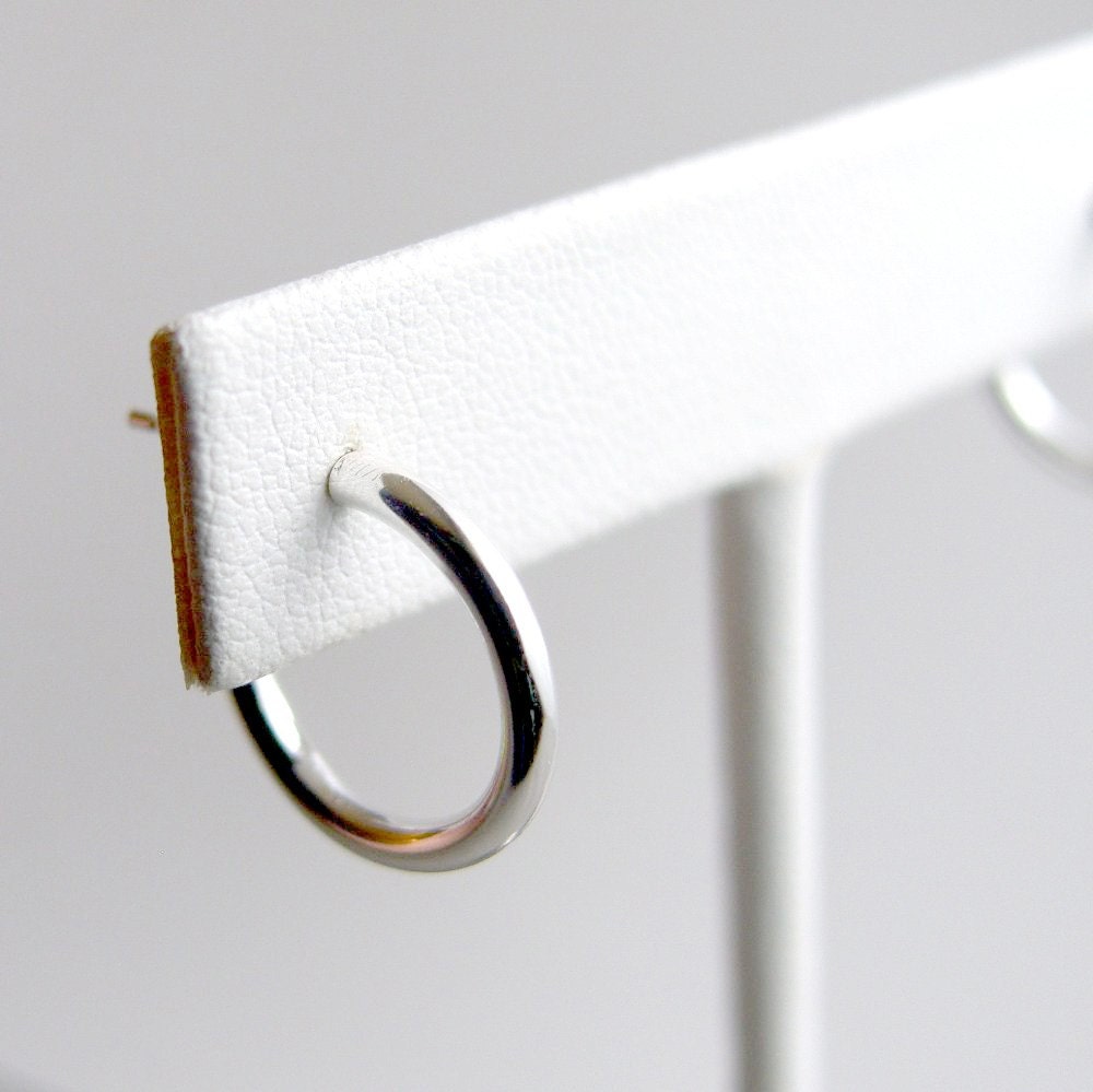 Sterling Silver Hoops Small Classic Stud Earrings 15mm Silver Studs - Etsy