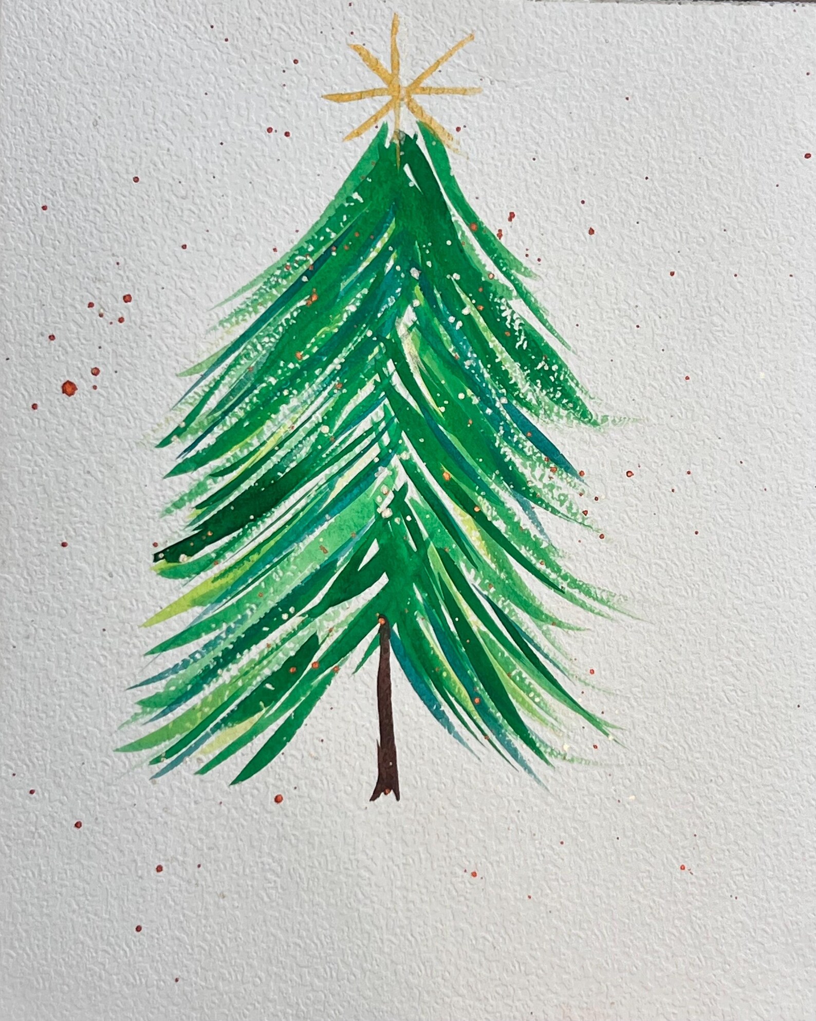 Christmas Tree Watercolor Prints, Set of 3, Christmas Wall Art ...
