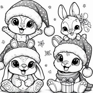 Cute Christmas Coloring Pages for Kids - Etsy