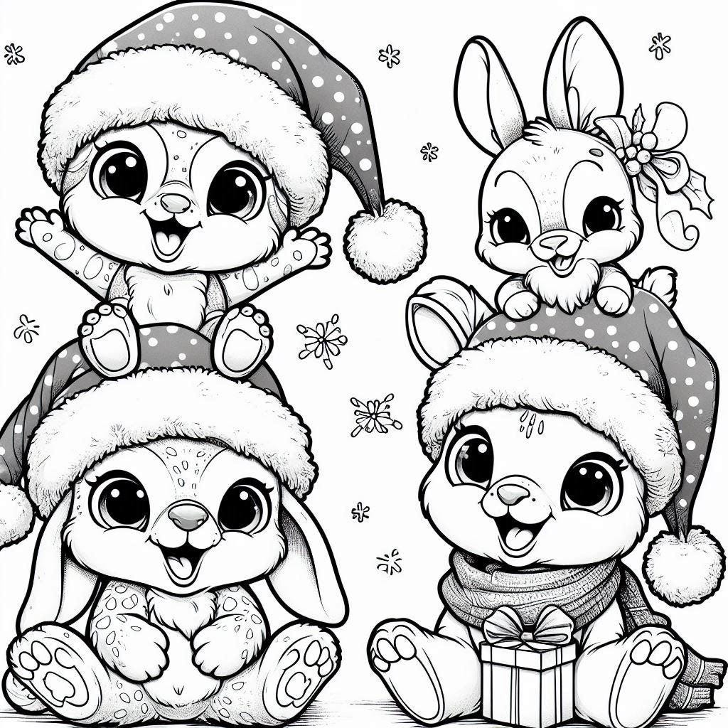 Cute Christmas Coloring Pages for Kids - Etsy