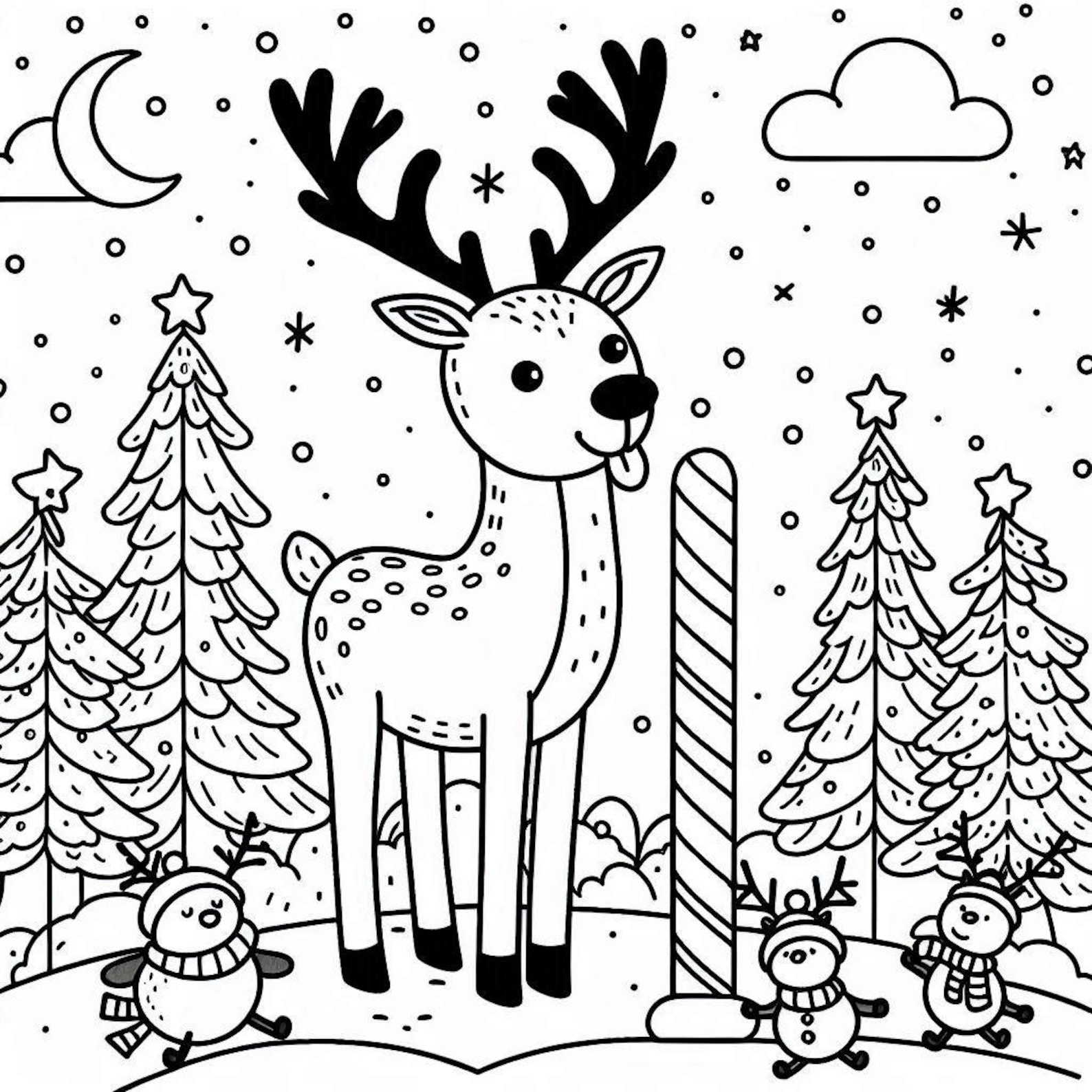 Cute Christmas Coloring Pages for Kids - Etsy