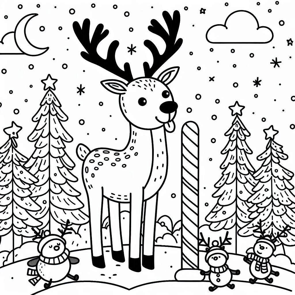 Cute Christmas Coloring Pages for Kids - Etsy Canada