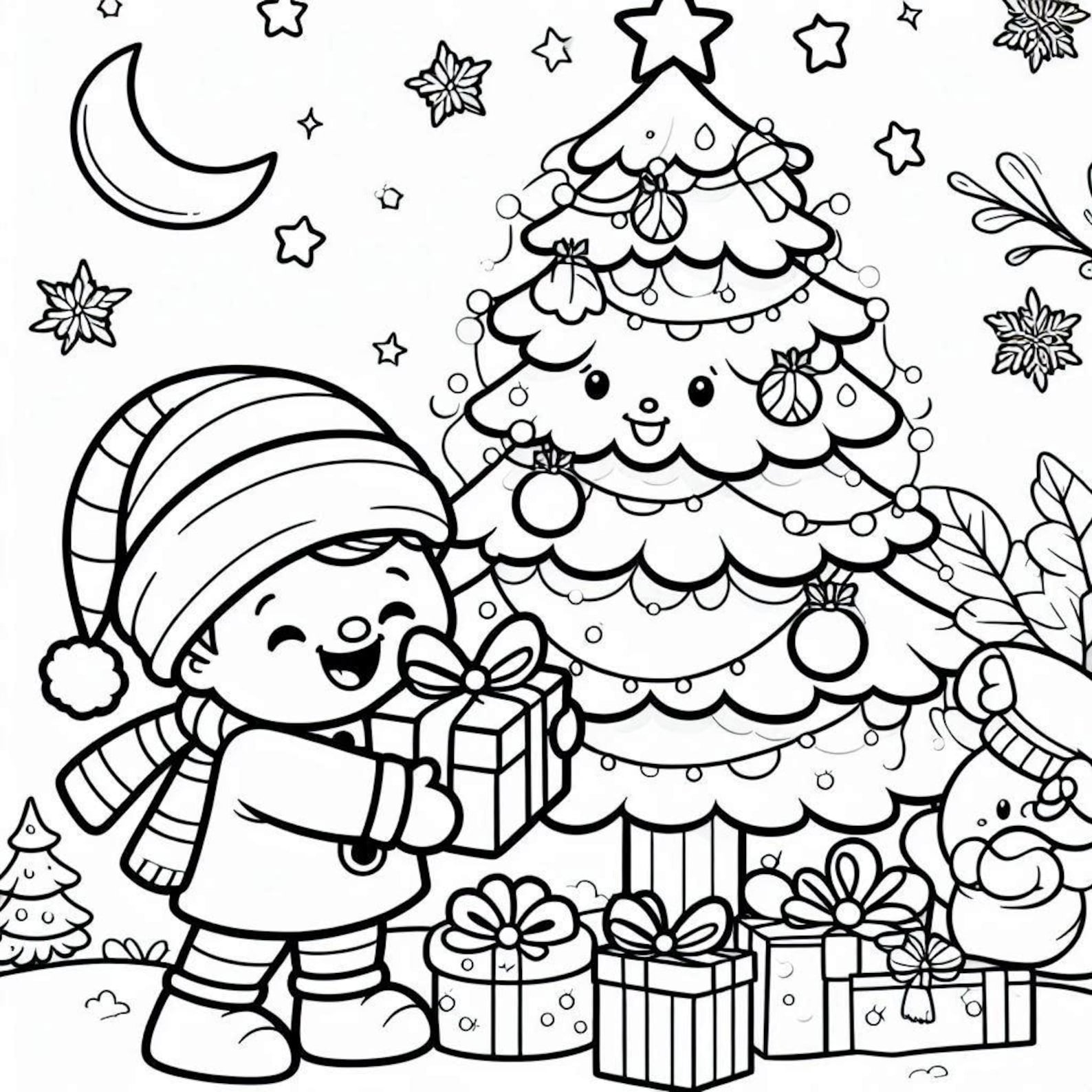 Cute Christmas Coloring Pages for Kids - Etsy