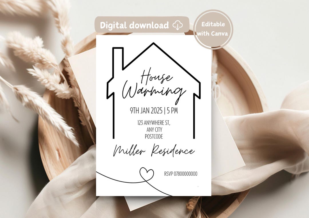 House Warming Invitation, House Warming Party Invite, Modern House ...