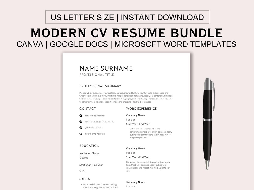 SIMPLE RESUME DESIGN, Professional Resume, Cv Template, Professional ...