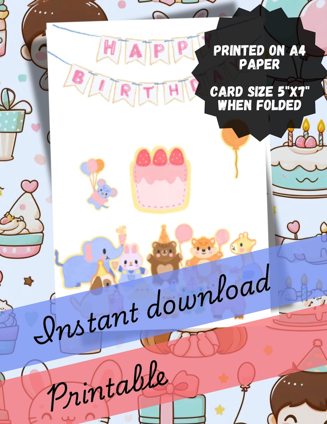 Felt Animals Birthday Card, Cute Animal Birthday Card, Happy Birthday ...