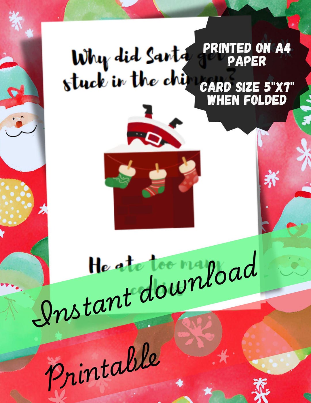Funny Christmas Card – "why Santa Got Stuck in the Chimney" Digital ...