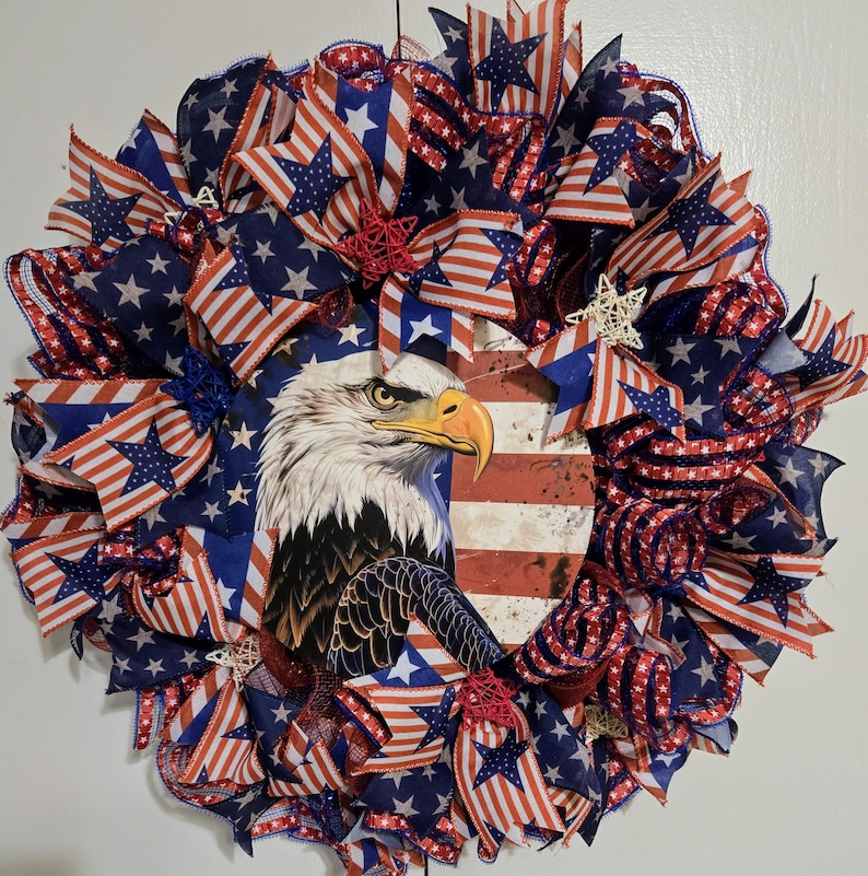 Patriotic Eagle Wreath - Etsy