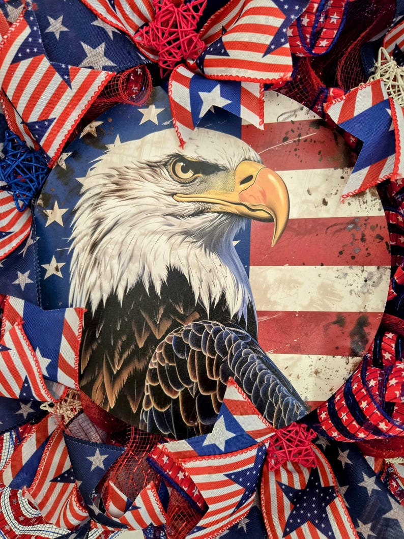 Patriotic Eagle Wreath - Etsy