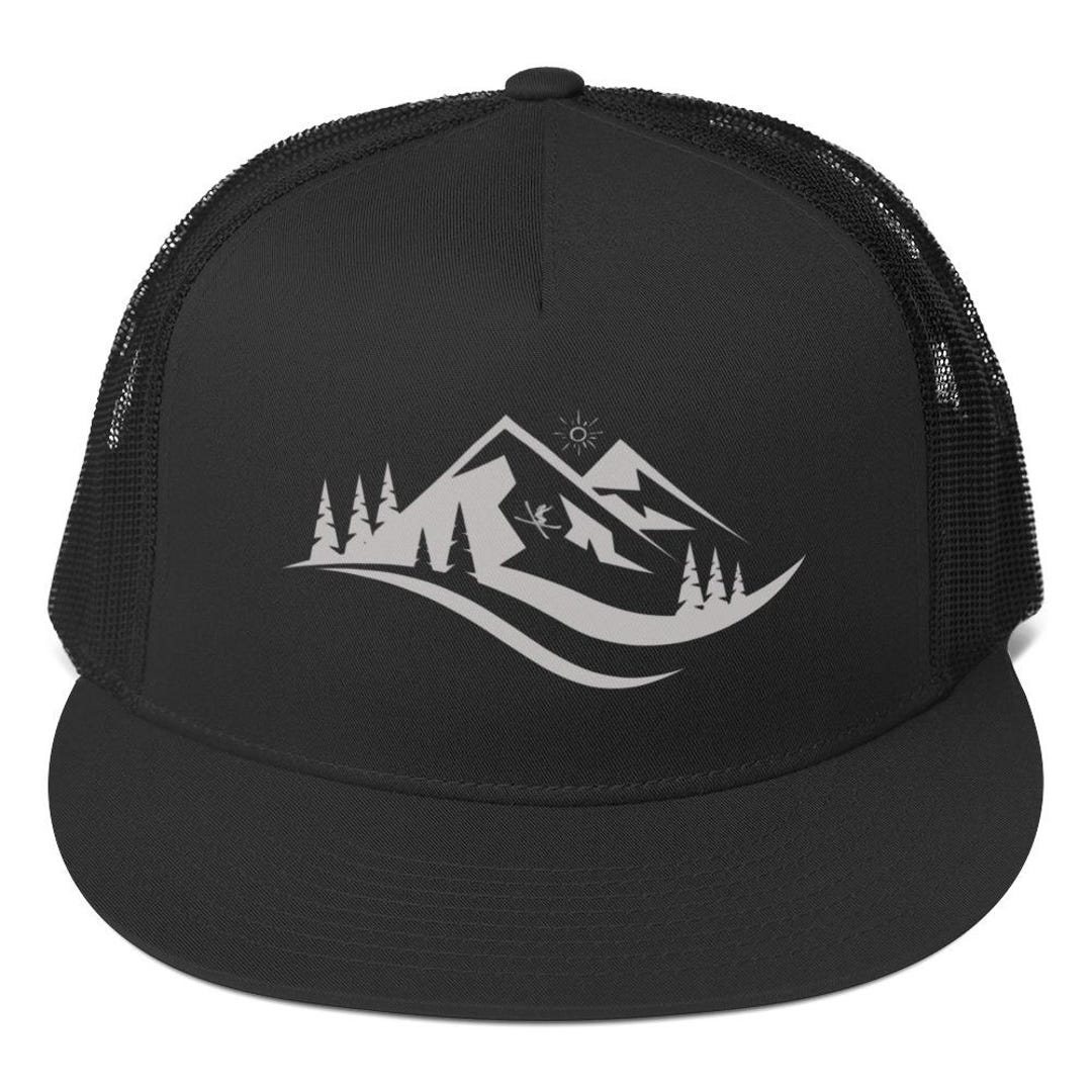 Downhill Skier Trucker Cap: Mountain Adventure Baseball Hat - Etsy
