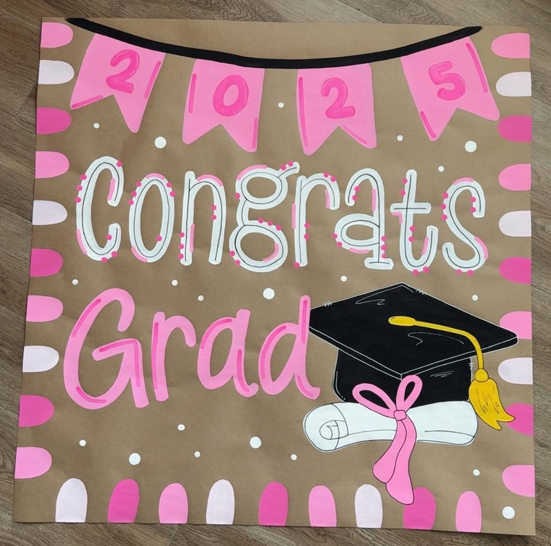 Graduation Banner | Kraft Paper Banner | Custom Banner | Hand Painted ...