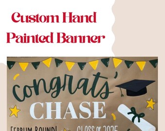Graduation Banner | Kraft Paper Banner | Custom Banner | Hand Painted ...