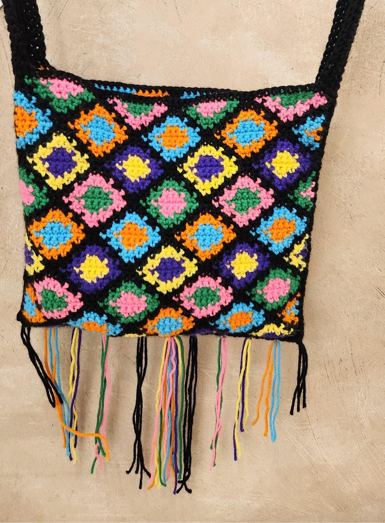 Small Diamond Crochet Bag Pattern PDF - Colorful Graphgan Purse Design ...