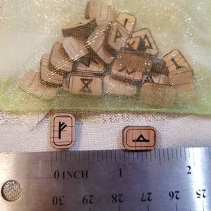 MINI Rune Set WOOD Engraved Elder Futhark Oak Ash Poplar Maple You ...