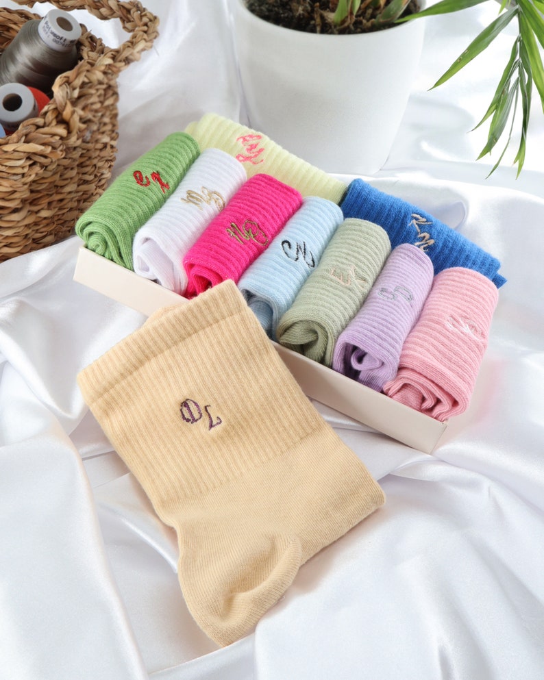 Embroidered Costum Letter Colorful Clothes, Initial Event Socks, Name ...