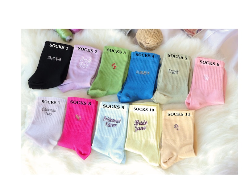 Embroidered Costum Letter Colorful Clothes, Initial Event Socks, Name ...