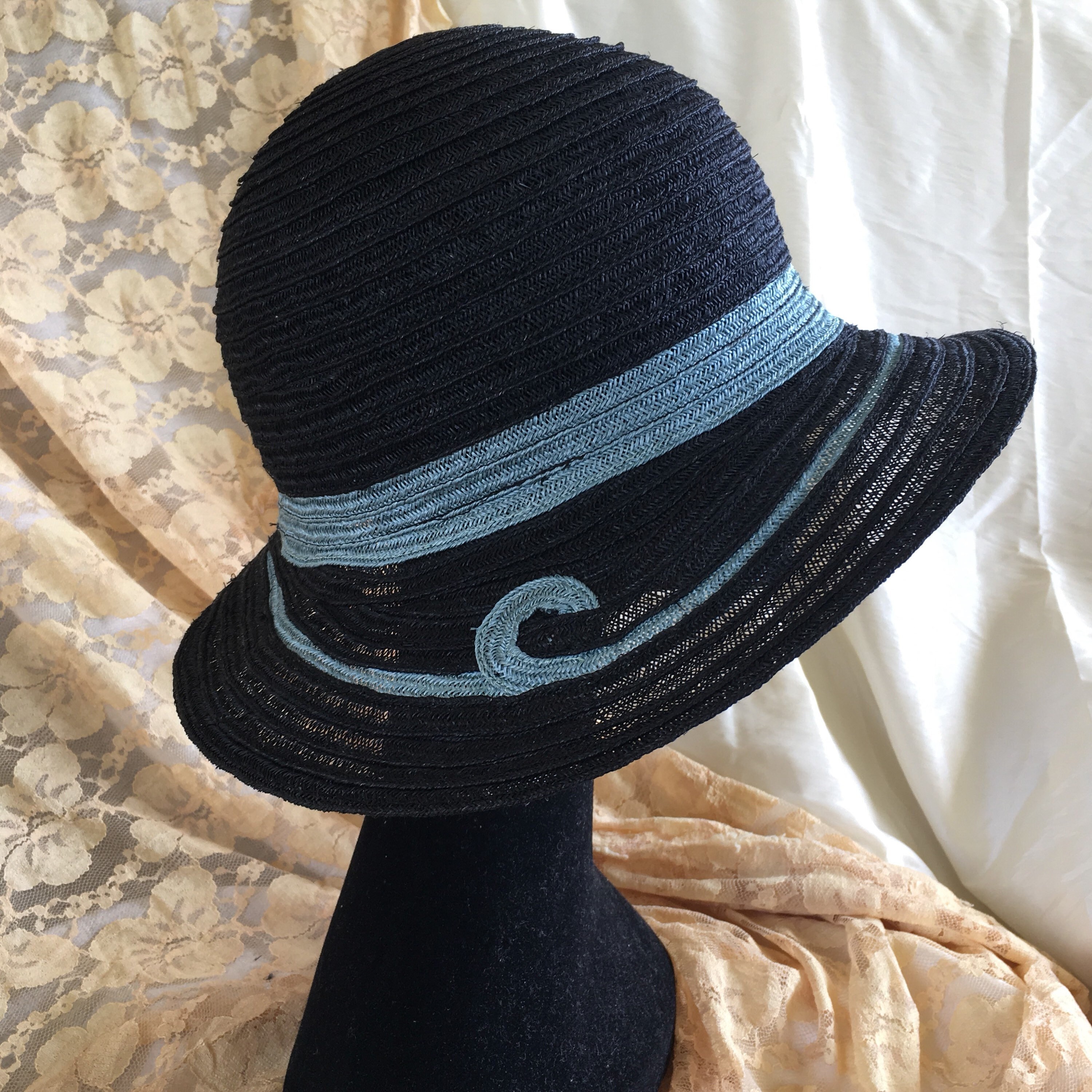 Viola-wide Brimmed Custom Straw Cloche - Etsy