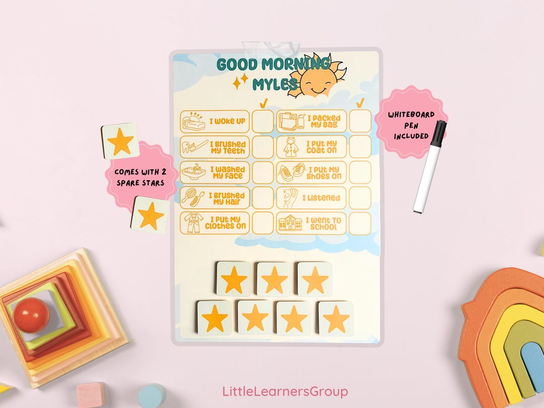 Good Morning Routine Reward Chart for Kids, Customisable and ...
