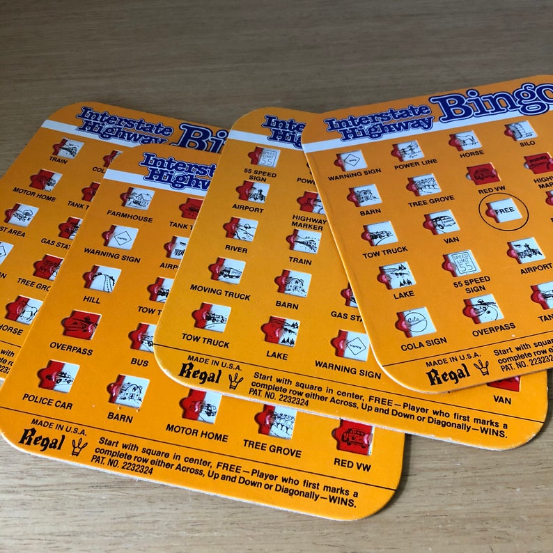 Vintage Interstate Highway Bingo Set - Etsy