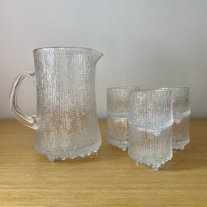 Mid Century Iittala Finland Ultima Thule Set, 50 Oz Pitcher and 6 ...