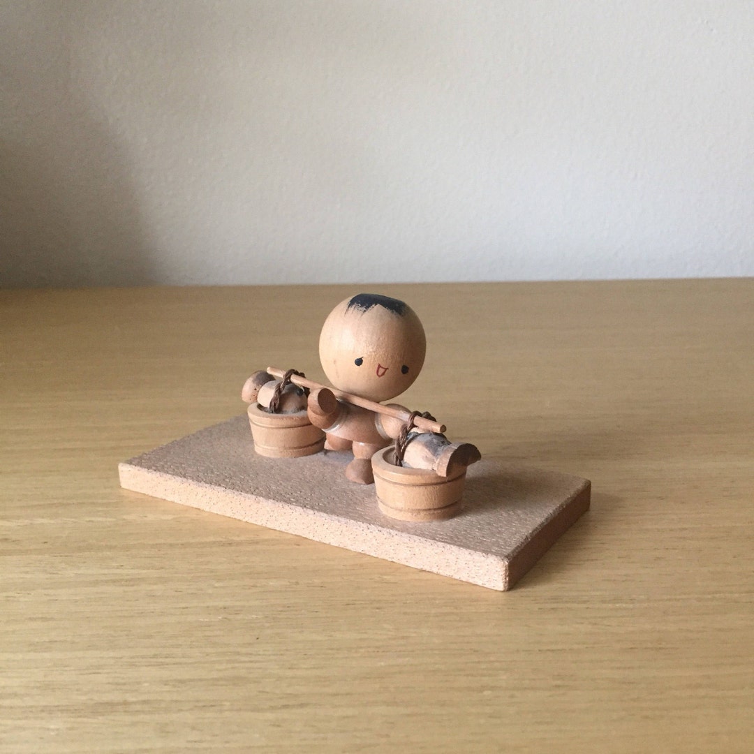Kokeshi Boy Selling Fish - Etsy