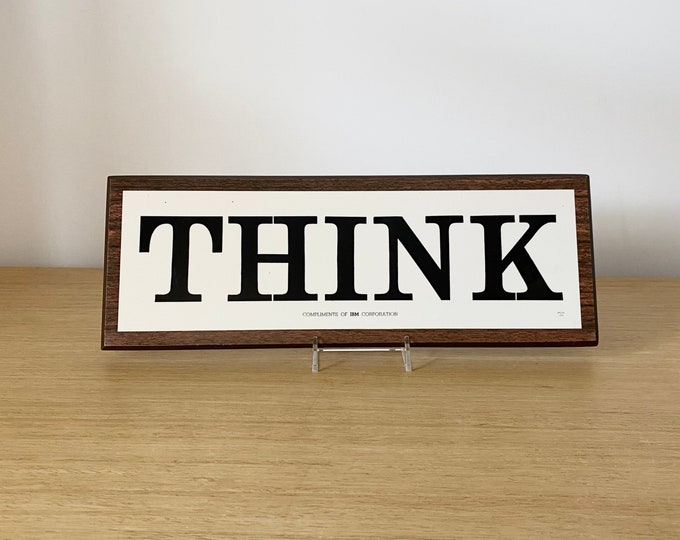 Classic IBM THINK Plaque or Sign, Collectible Vintage Corporate Gift ...