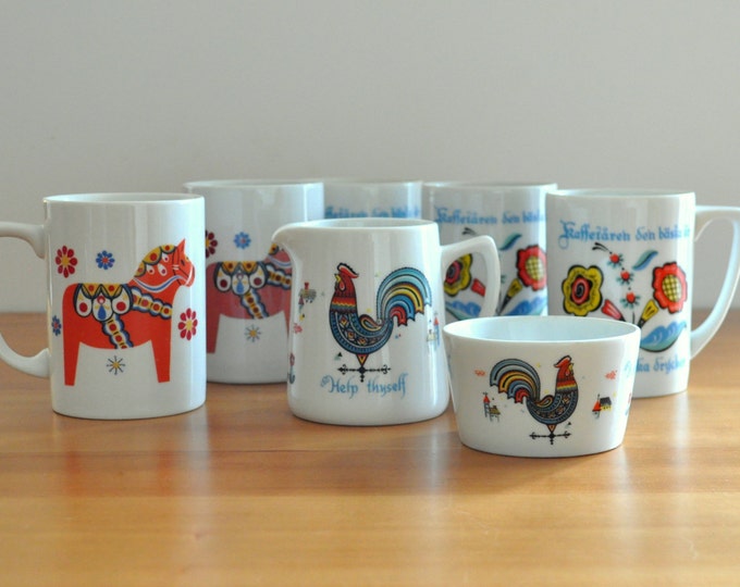 Bergquist Imports Swedish Mugs and Cream and Sugar Collection - Etsy
