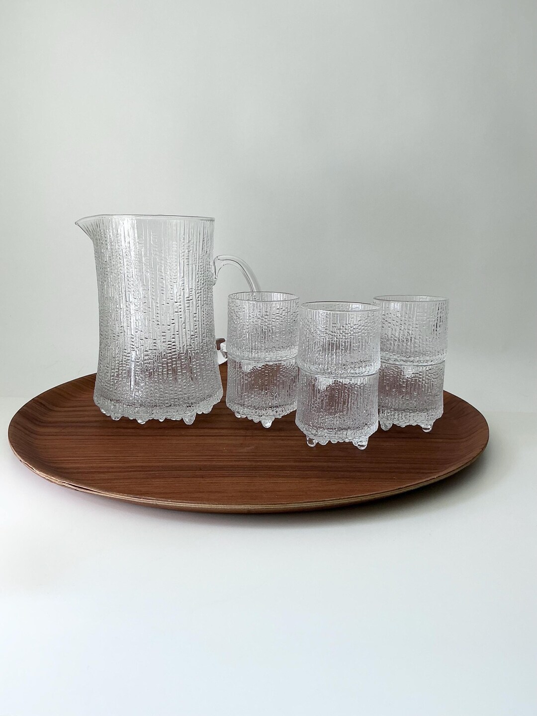 Mid Century Iittala Finland Ultima Thule Set, 50 Oz Pitcher and 6 ...