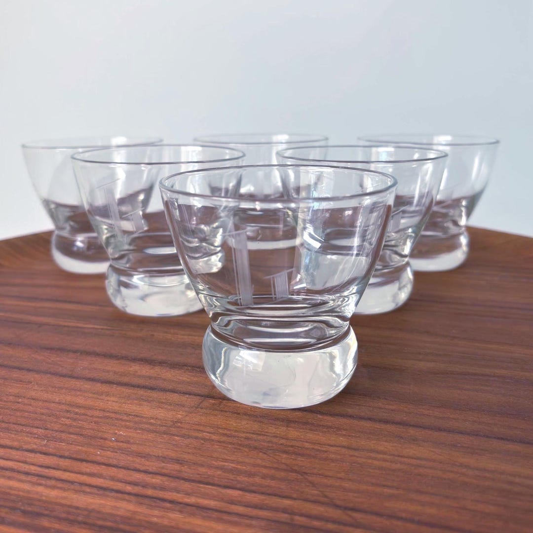 Mid Century Eva Zeisel Prestige Federal Glasses, Set of 6, Monogrammed ...