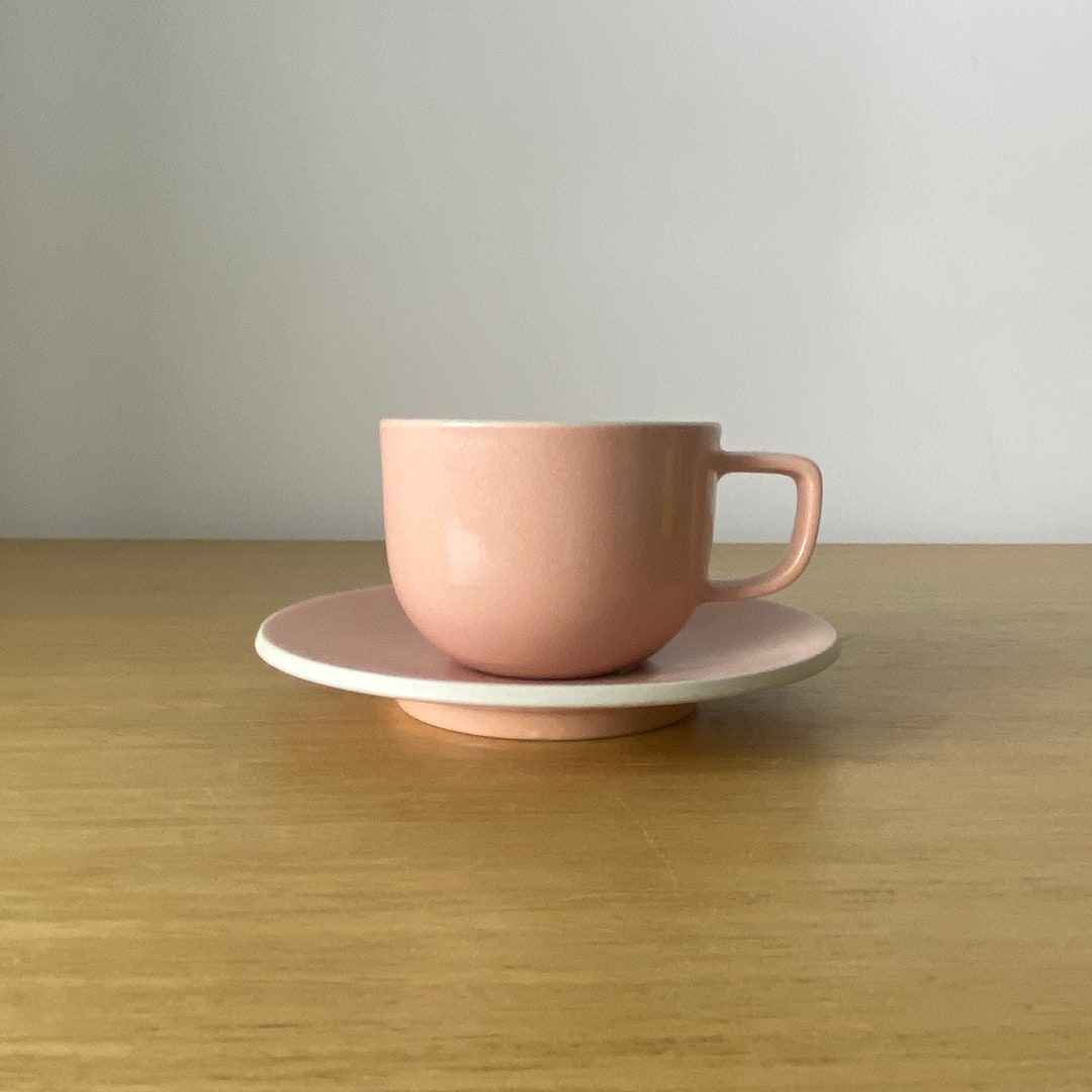 Vintage Sasaki Colorstone Coral Pink Cup and Saucer, Massimo and Lela ...
