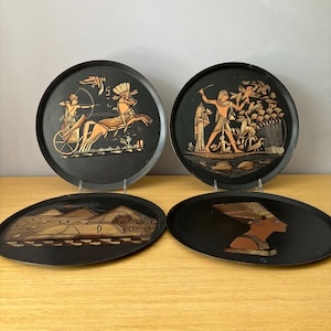 Vintage Brass and Copper Egyptian Decorative Plates, Set of 4 - Etsy
