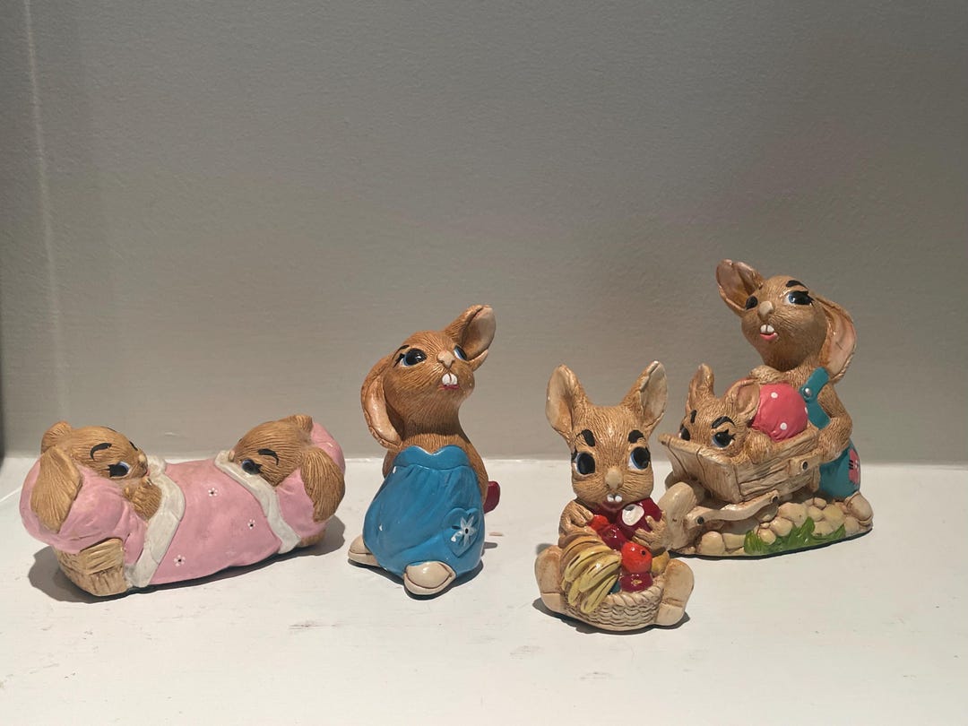Vintage Pendelfin Rabbit Figurines – 1970s Pepiware Stoneware ...