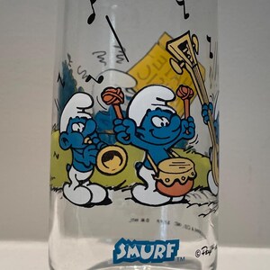 Vintage Grouchy Smurf "i Hate Music" Collectible 6 Inch Drinking Glass ...