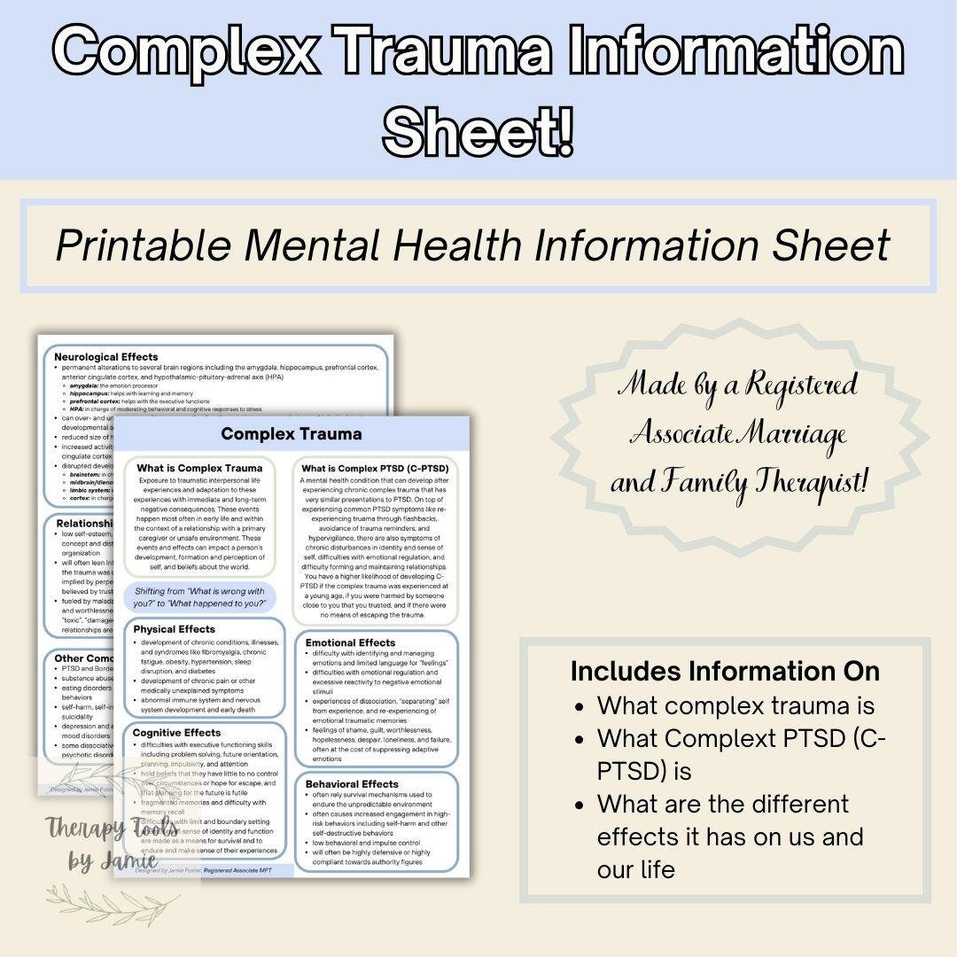Complex Trauma | THERAPY INFO SHEET - Etsy