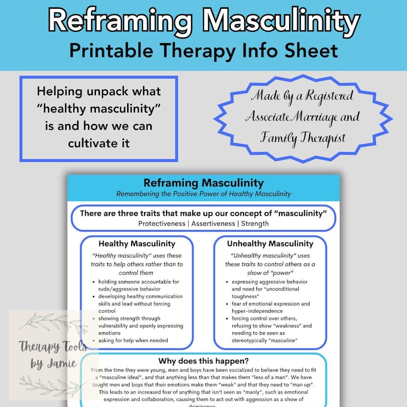 Reframing Masculinity | THERAPY INFO SHEET - Etsy