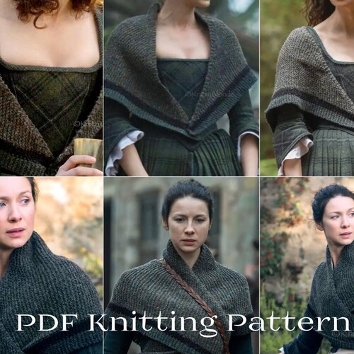 Outlander Rent Shawl With Button PATTERN Claire Shawl - Etsy